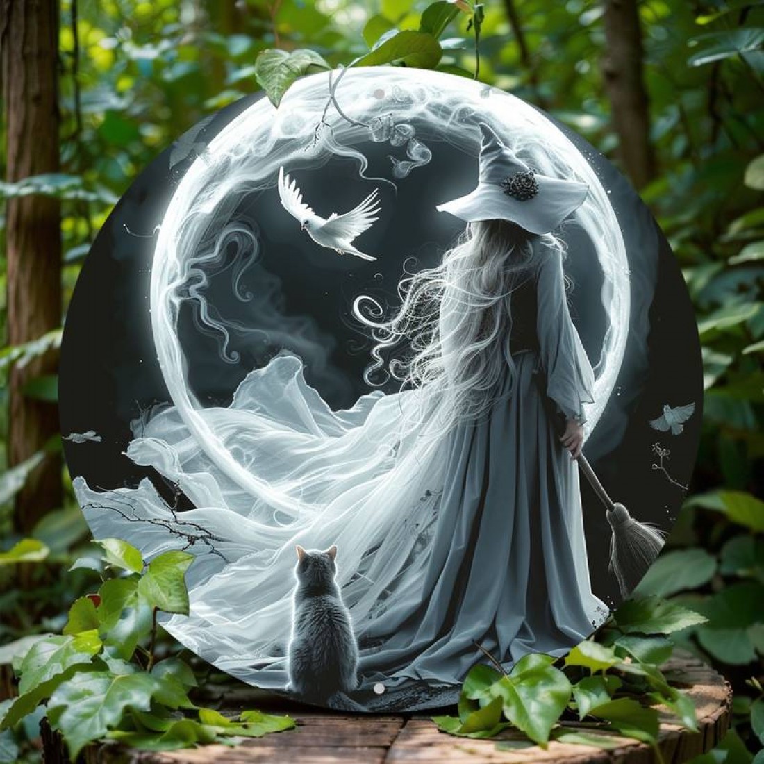 Round Metal Sign White Spirit